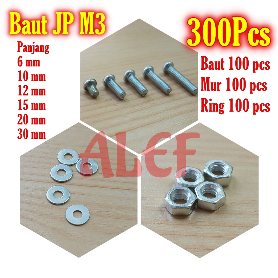 Jual Mur Baut Ring M3 Panjang 10 12 15 (Satu Paket) | Shopee Indonesia