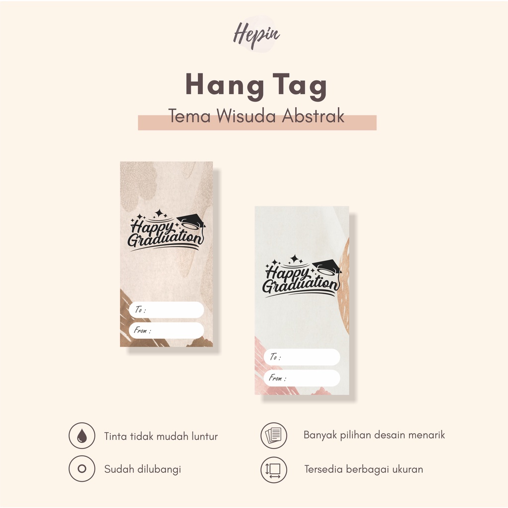 Jual custom/cetak hang tag tema WISUDA ABSTRAK/murah/label tag | Shopee ...