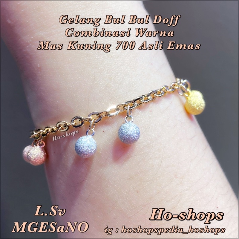 Jual gelang bul bul doff combinasi warna mas kuning 700 70% asli emas ...