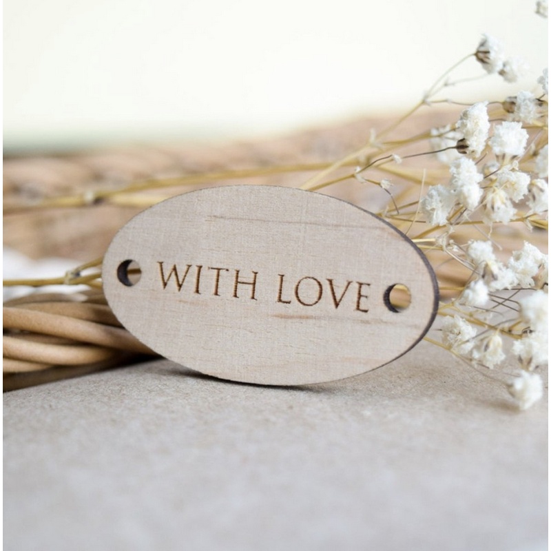 Jual Custom Hang Tag Oval Gift Label Tag Kayu Hiasan Hampers Parcel ...