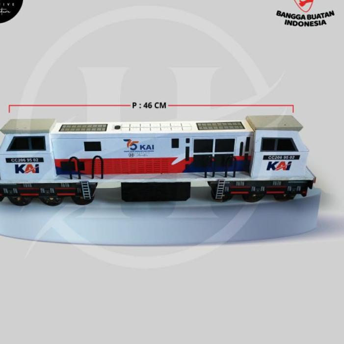 Jual SALE!!Miniatur Kereta Api Kayu Sidoarjo Loko CC 206 livery New KAI ...