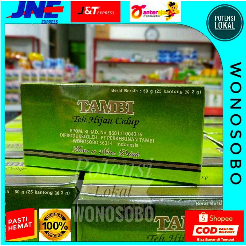 Jual TEH HIJAU PT. TAMBI | instant/celup | isi 25 kantong | 50 gram ...