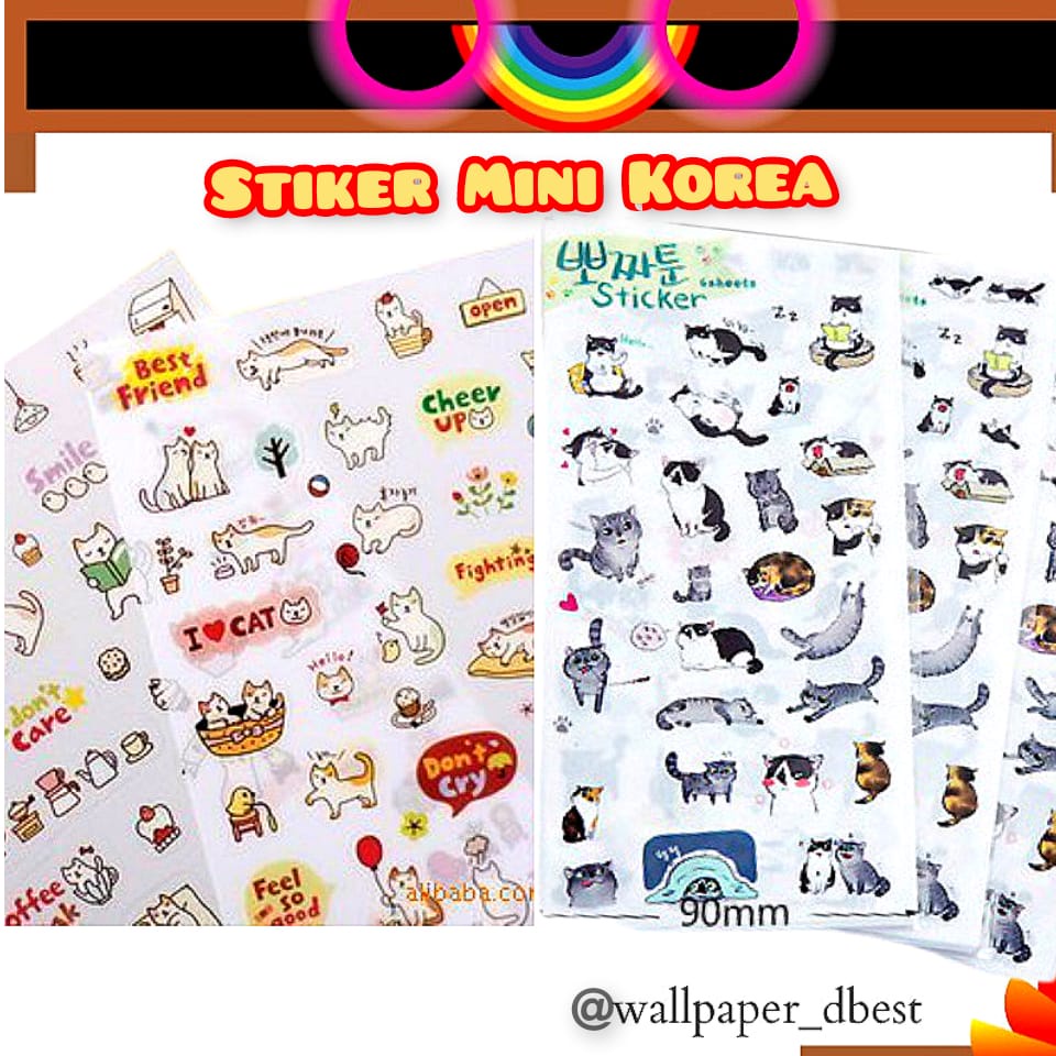 Jual [VIP] Stiker Sticker Mini Cat Kucing KR1 Untuk Tempelan Buku ...