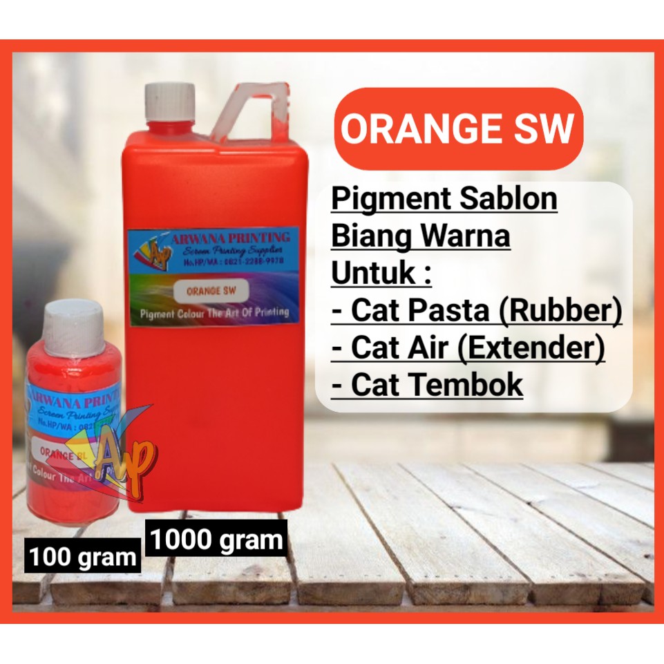 Jual Pigment Fluorescent Orange SW Biang Warna Sablon Orange Terang ...