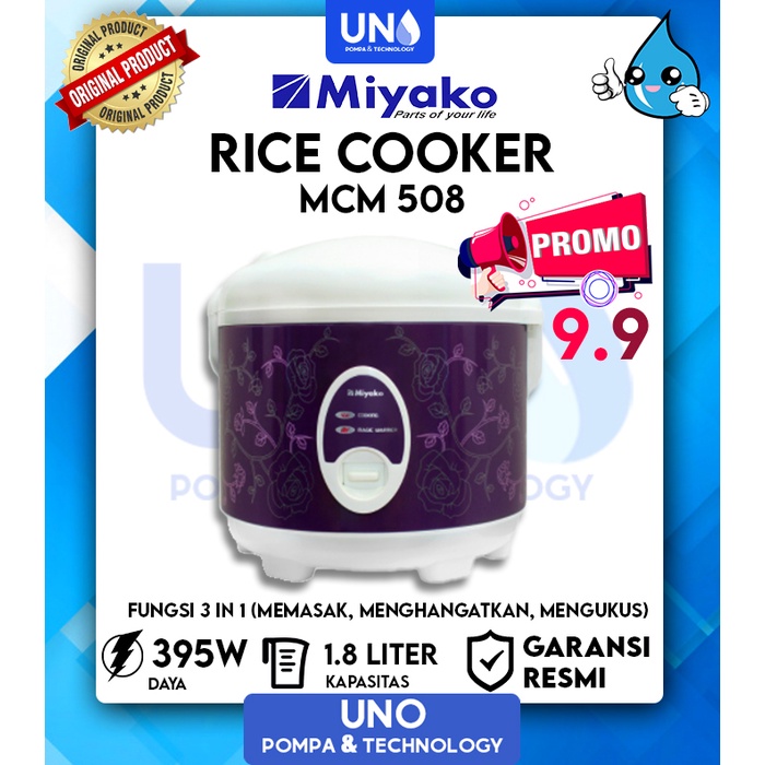 Jual Miyako Magic Com Rice Cooker Penanak Nasi MCM-508 / MCM508 / MCM ...