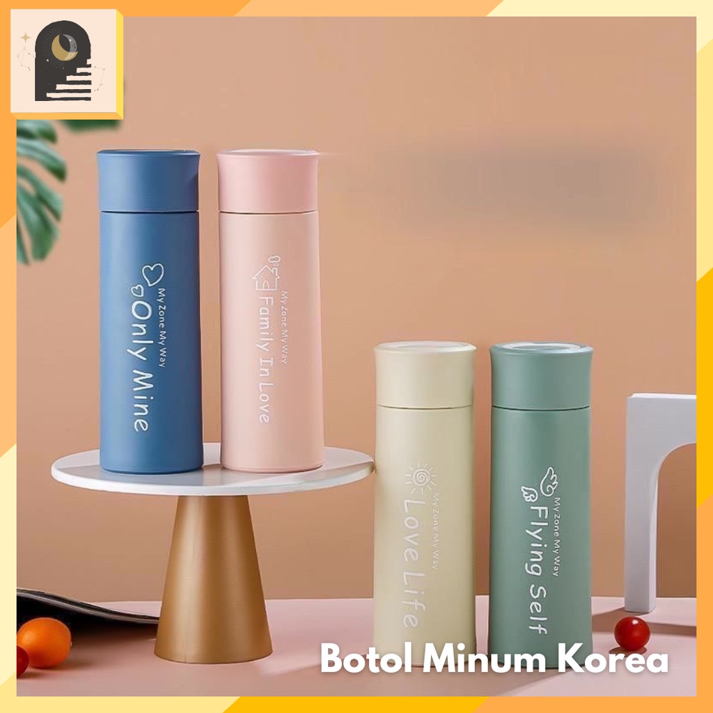 Jual Either.id - Botol Kaca Tumbler Unik Motif Korean 400 ML My Bottle ...