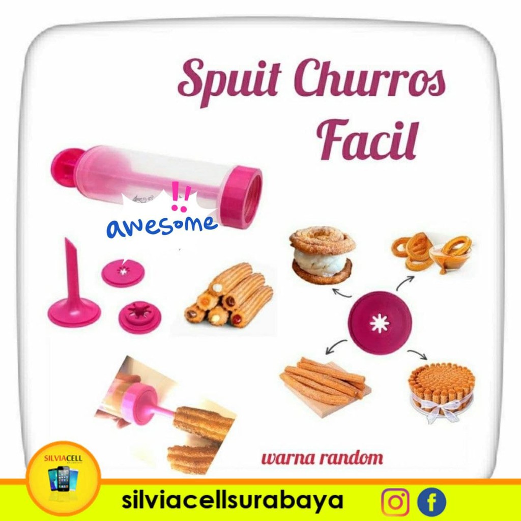 Jual Spuit Churros Facil filling cetakan kue kering churos eclair soes ...