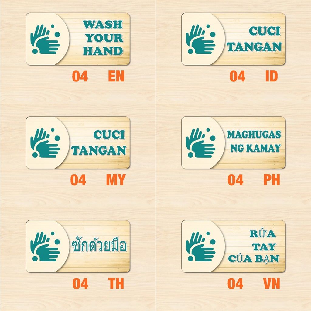 Jual PVC Sign Informasi Tempel Covid Signage Cuci Tangan | Shopee Indonesia