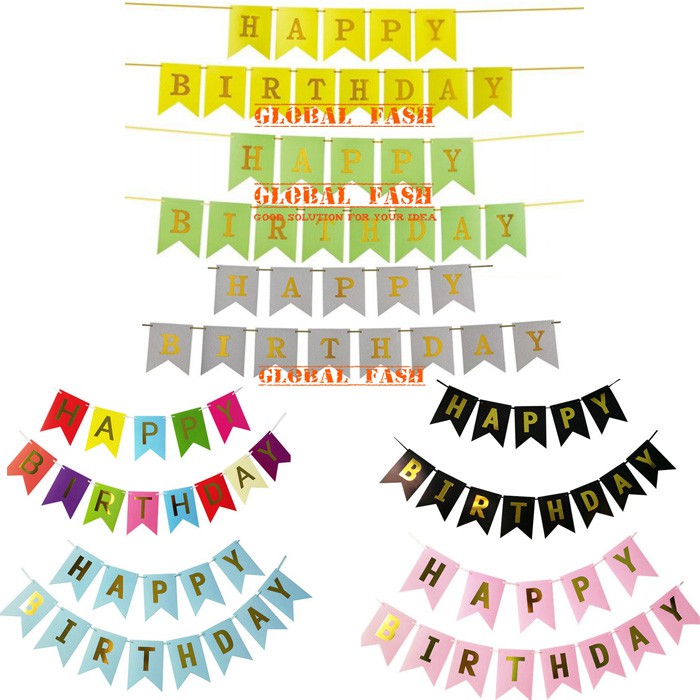 Jual banner HBD segi lima / bunting flag hbd / banner flag ultah ...