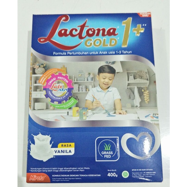 Jual Lactona Gold 1+ (Usia 1-3 tahun) susu bubuk 400 gram | Shopee ...