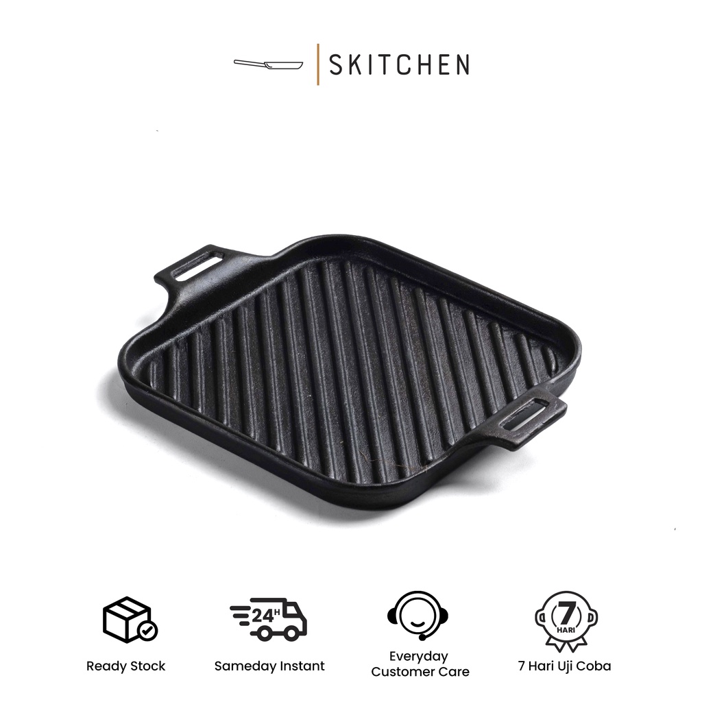Jual SKITCHEN Cast Iron Giza Grill Pan - Panci Griller Alat Pangangan ...