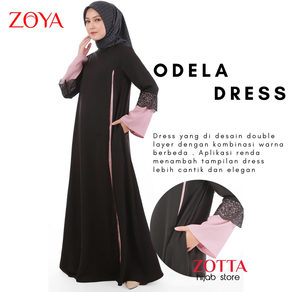 Jual Gamis Zoya Terbaru Zoya Odela Dress 2 Layer Combinasi | Shopee ...
