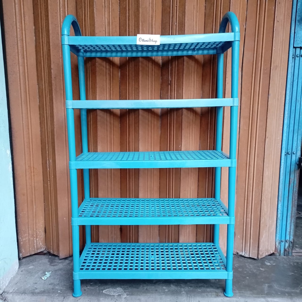 Jual Rak sepatu sendal plastik 5 susun rakit manual rak etalase alas ...