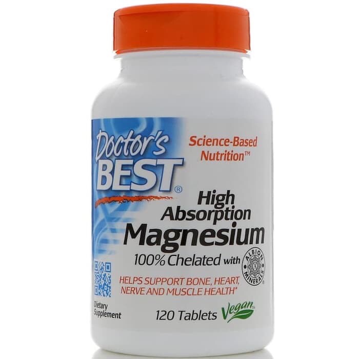 Jual Doctor's Best, High Absorption Magnesium, 100% Chelated, 120 ...