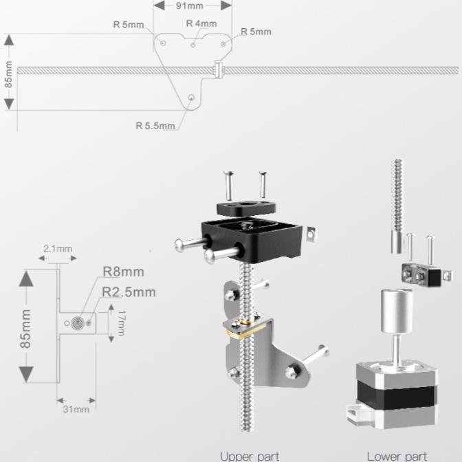 Jual Creality 3D Printer Ender 3 / Pro / V2 Dual Z Axis Screw Rod ...
