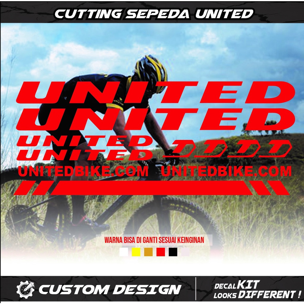 Jual STIKER SEPEDA UNITED BIKE CUTTING STICKER ANTI AIR LEM KUAT TAHAN ...