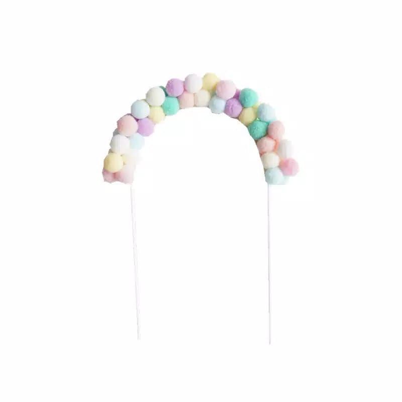 Jual Cake Topper Pompom Model Lengkung/topper kue design bola arch ...
