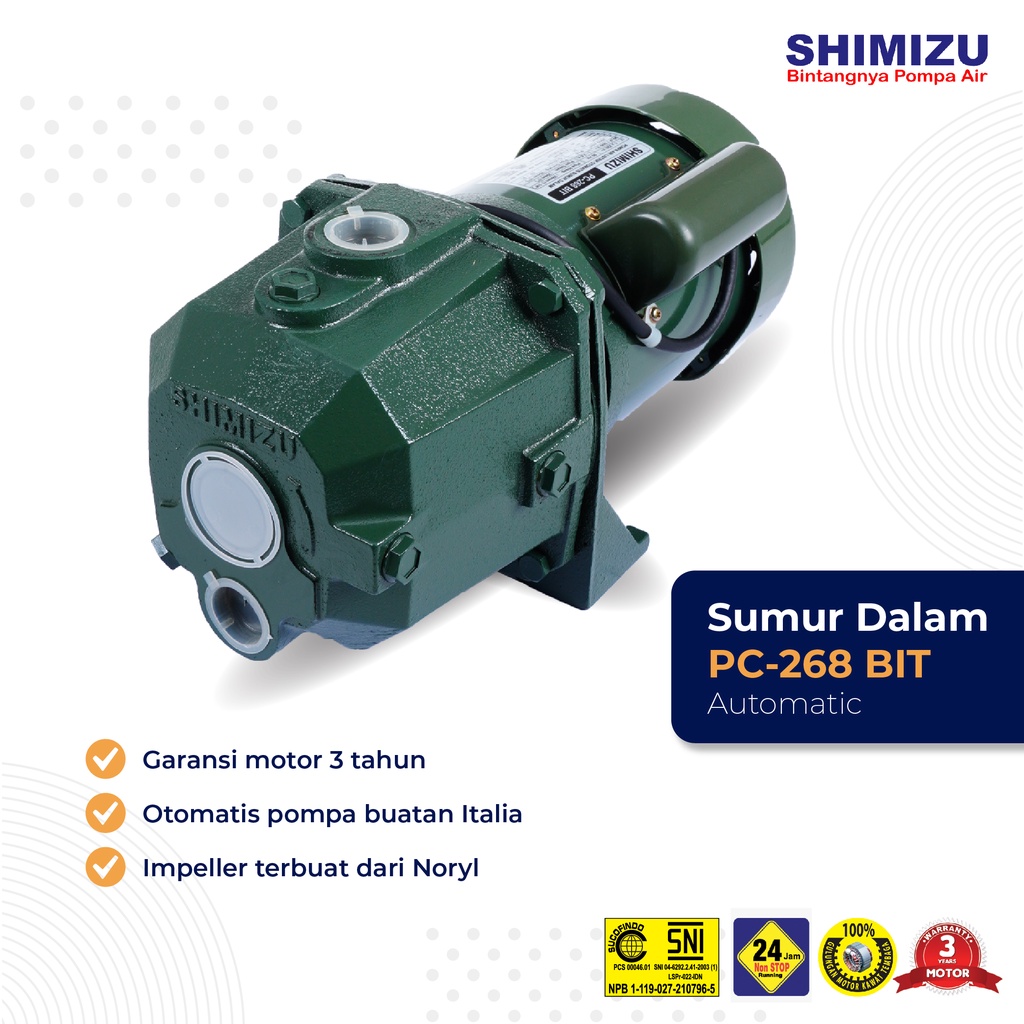 Jual Pompa Air PC 268 BIT Jet Pump Shimizu TANPA TABUNG | Shopee Indonesia