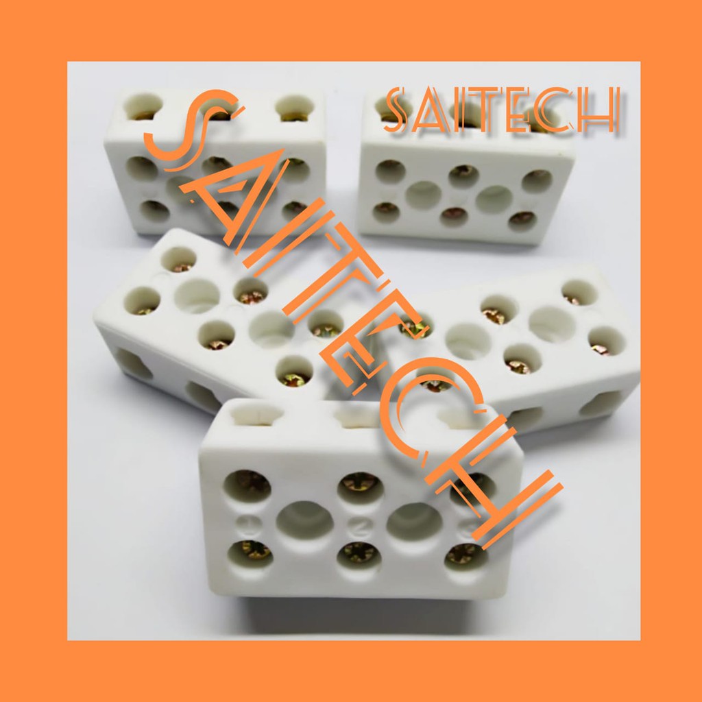 Jual Terminal Keramik 30A 3 pole Terminal Tahan Panas 3P Terminal Block ...