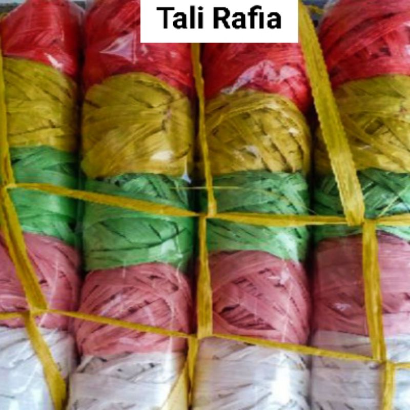 Jual Tali rafia plastik Tali rumput jepang gulungan kecil | Shopee ...