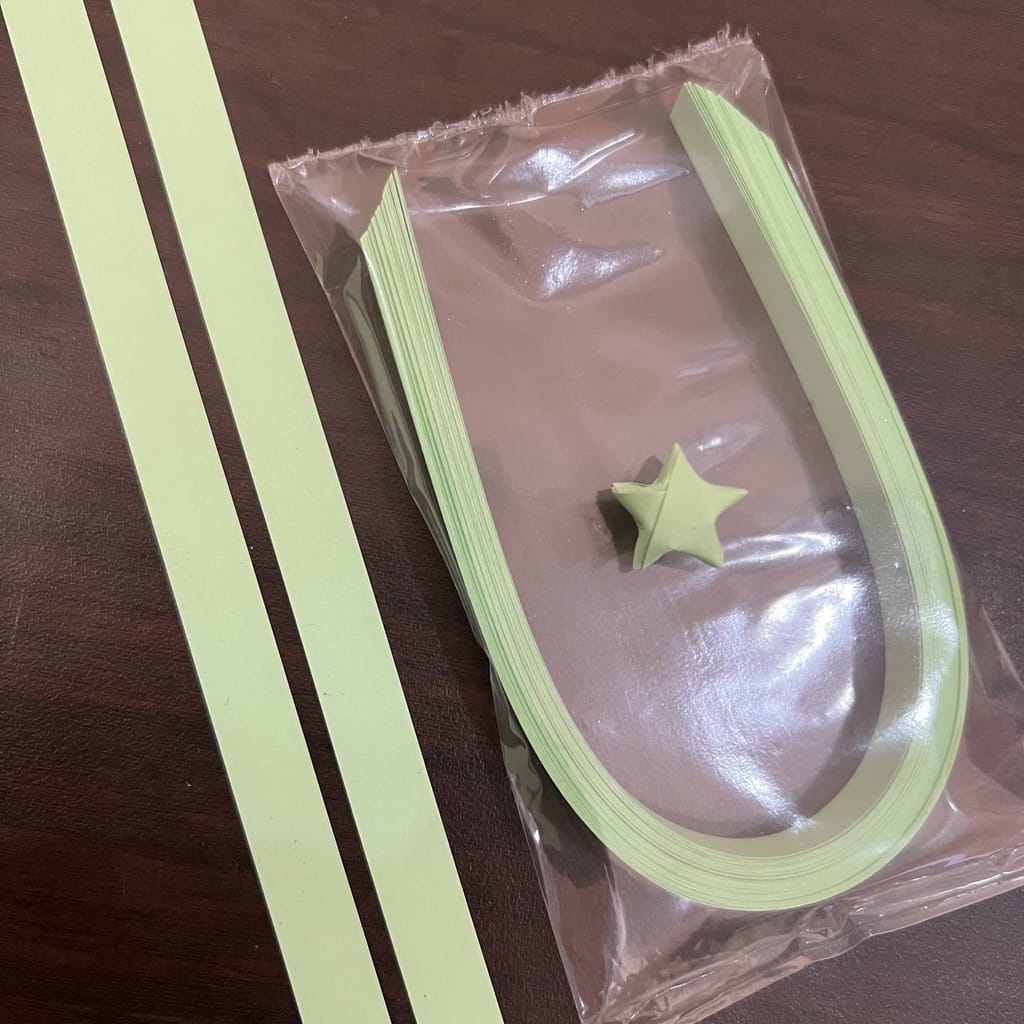 Jual Kertas Bintang Star Paper Pastel Green Origami Lipat quilling ...