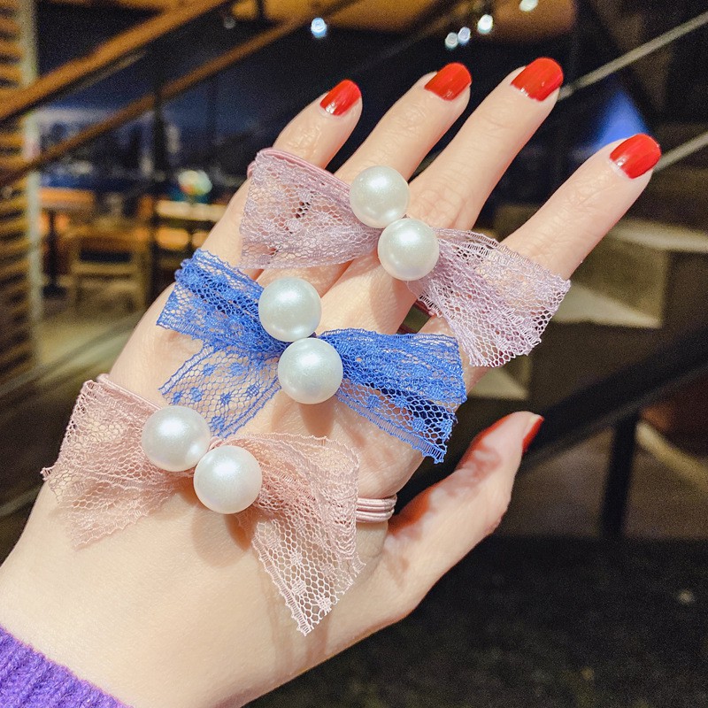 Jual ED - IKAT RAMBUT KOREA PITA MUTIARA IMPORT / IKATAN RAMBUT KARET ...