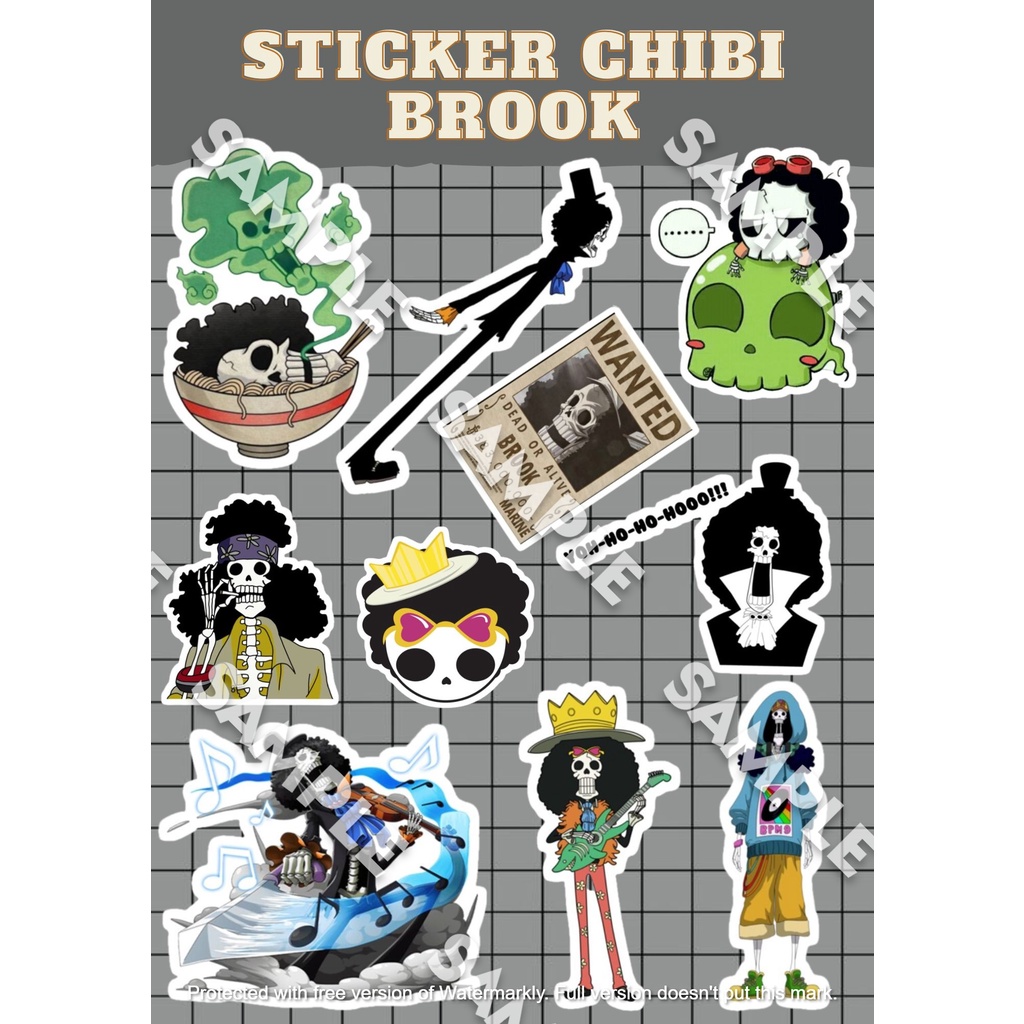 Jual STICKER CHIBI A6 ONE PIECE STAW HAT PIRATES VER LUFFY ZORO SANJI ...