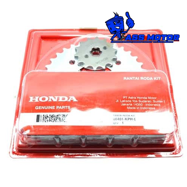 Jual GEAR SET Rantai Roda Drive Chain Kit SPROCKET HONDA Kharisma, Supra X 125, WAVE 125, EX5 ...