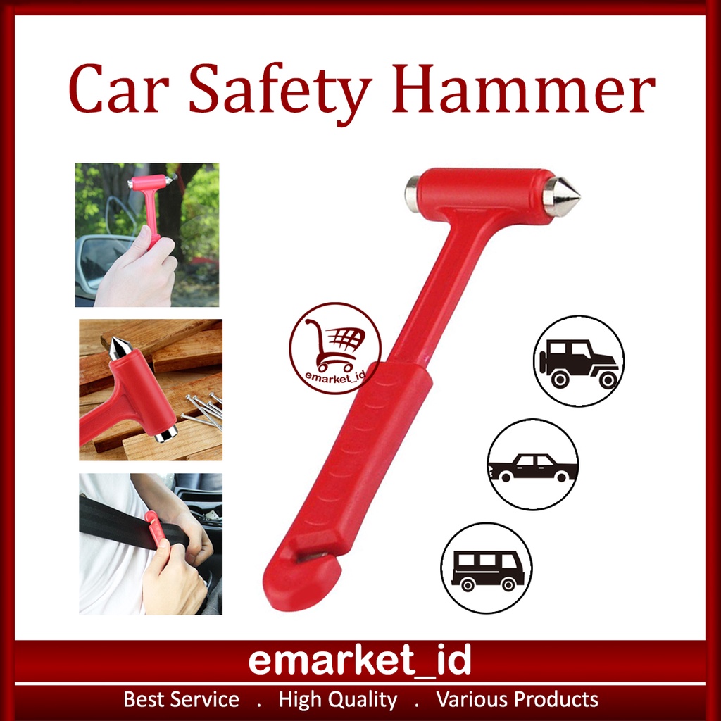 Jual Alat Bantu Pecah Kaca / Palu Car Safety Hammer Bus / Darurat ...