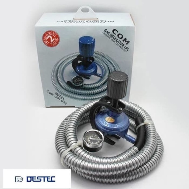 Jual DESTEC COM 201-MSS Regulator Gas dengan Selang 201mss | Shopee ...