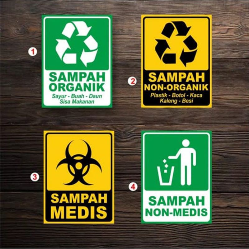 Jual Stiker sampah stiker sampah organik sampah medis non medis ...