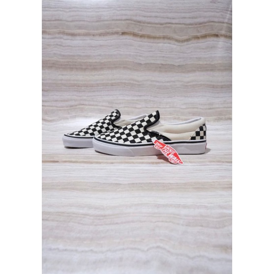 Jual Sepatu Vans Slip On Checkerboard Black White (Original) | Shopee ...