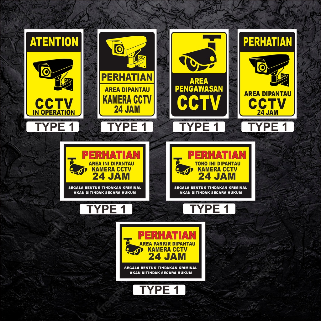 Jual Stiker pengawasan CCTV, Stiker CCTV, Stiker Peringatan CCTV ...