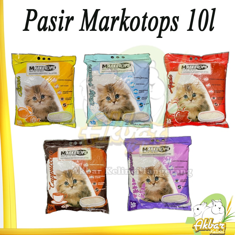 Jual Pasir Kucing MARKOTOPS 10 Liter - Pasir Kucing Wangi Gumpal 10L ...