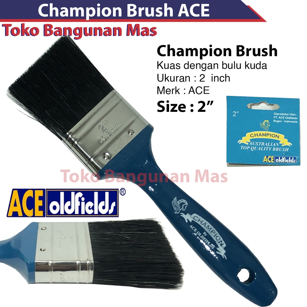 Jual KUAS CAT Ace Oldfields Champion kuas inch BULU HITAM CHAMPION ACE | Shopee Indonesia