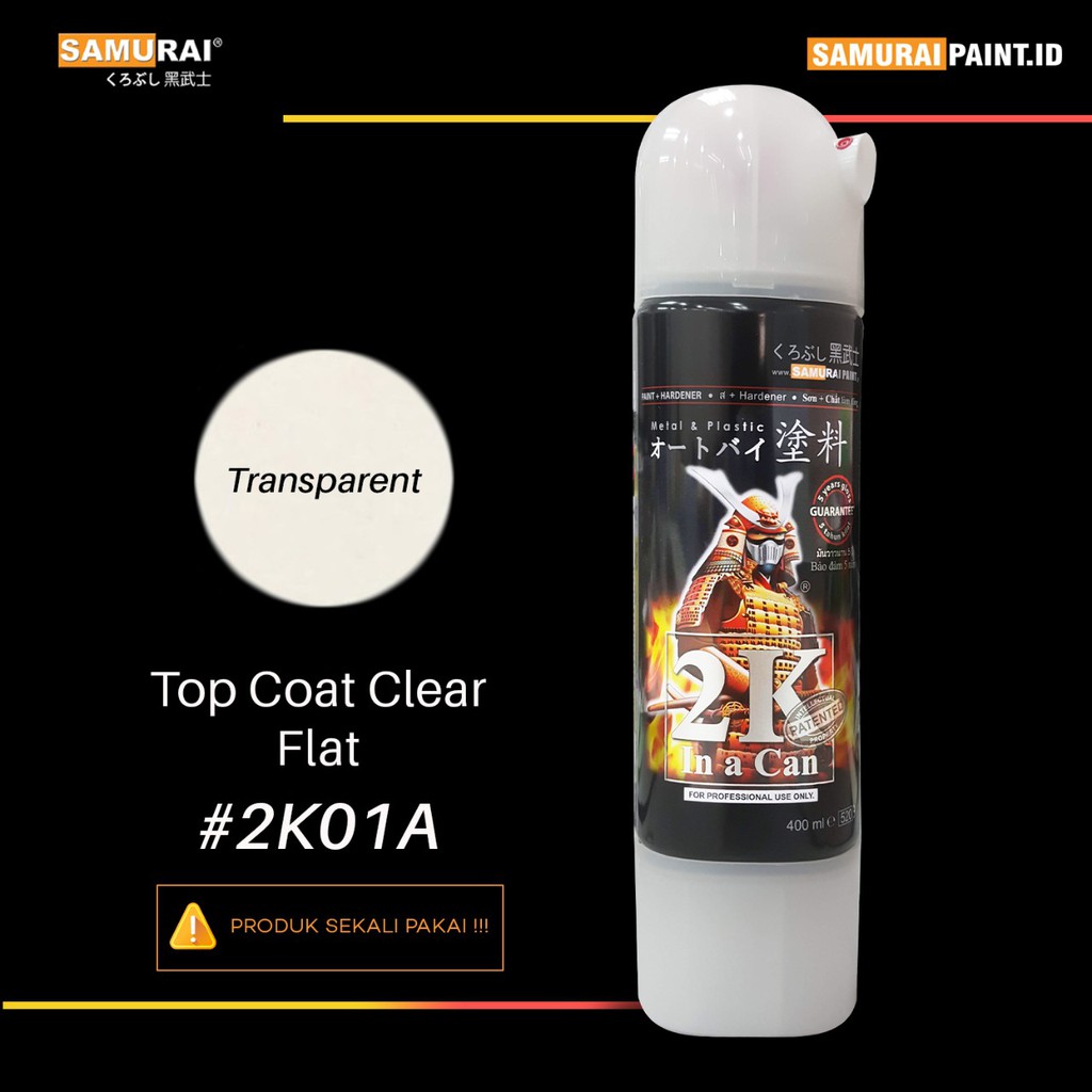Jual Samurai Paint clear 2K01A Samurai Paint Top Coat Clear Flat/Doff ...