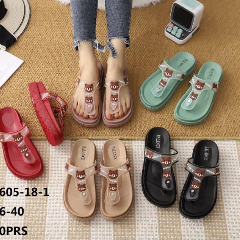 Jual >Sandal wedges TEDDY BEAR Jelly Balance 1605-18 Jepit impor super ...