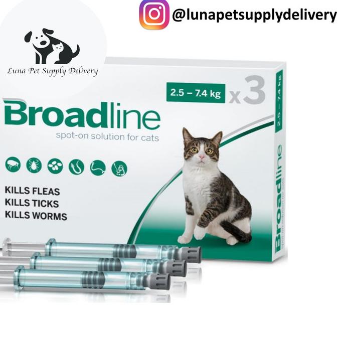 Jual Obat Kutu, Pinjal, Scabies dan Cacing Kucing Broadline L 2,5 kg-7 ...