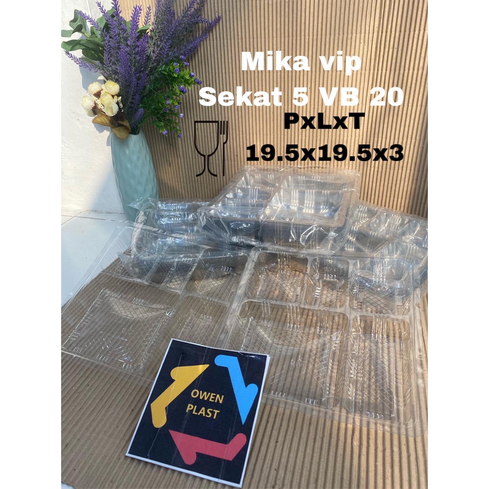 Jual MIKA NASI KOTAK/ MIKA SEKAT/MIKA PLASTIK MEREK VIP UK VB20A SEKAT 5 ISI 50 PCS | Shopee ...