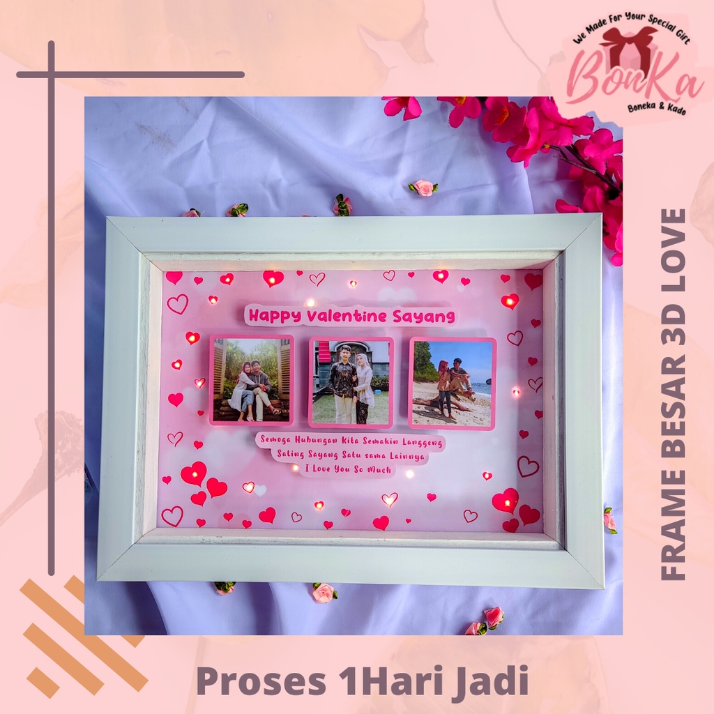 Jual (PROSES 1 HARI JADI) FRAME 3D UNIK ANNIVERSARY ULANG TAHUN KADO ...