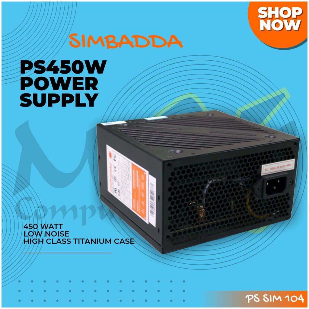 Jual Simbadda PS450W 450 Watt High Class Titanium Case ATX PSU Power ...