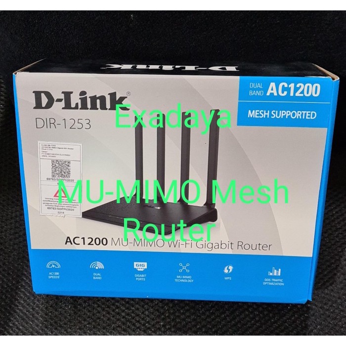 Jual D-LINK DIR-1253 , AC1200 MU-MIMO WI-FI MESH GIGABIT ROUTER | Shopee Indonesia