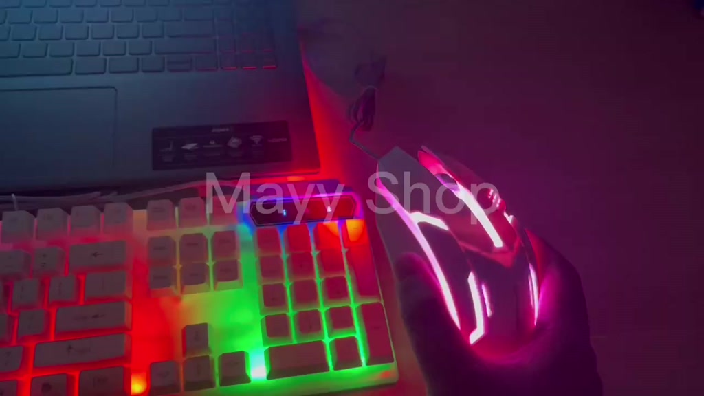Jual keyboard gaming and mouse set mechanical rgb led combo kable ...