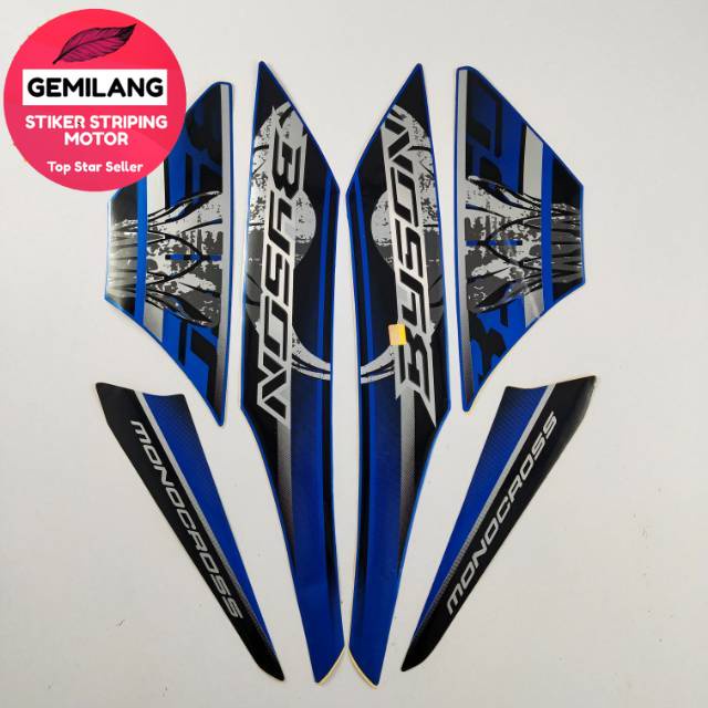 Jual Striping Decal Polet Sticker yamaha byson 2012 2013 biru list body ...