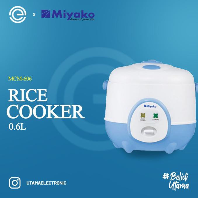 Jual Miyako 3 In 1 Rice Cooker 0.6 Liter Mcm-606 - Putih - Biru - Promo ...