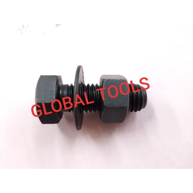 Jual baut mur baja m12 x 80 pitch 1.75 kunci 19 baut mur baja hitam 8.8 high tensile bolt baut ...