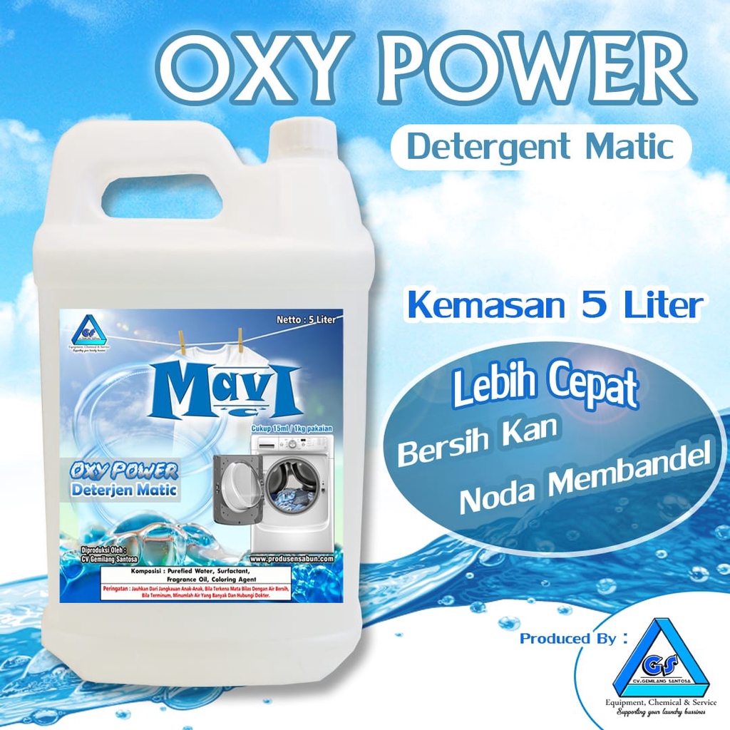 Jual Detergent Laundry Liquid - Oxy Power 5Liter | Shopee Indonesia