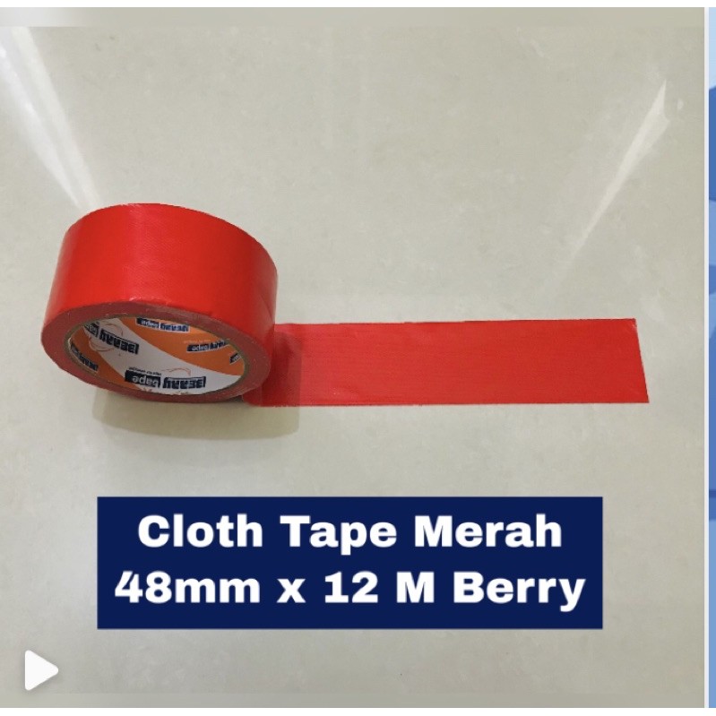 Jual Lakban Kain Cloth Tape 2 inch 48mm x 12 meter Merah Berry ...