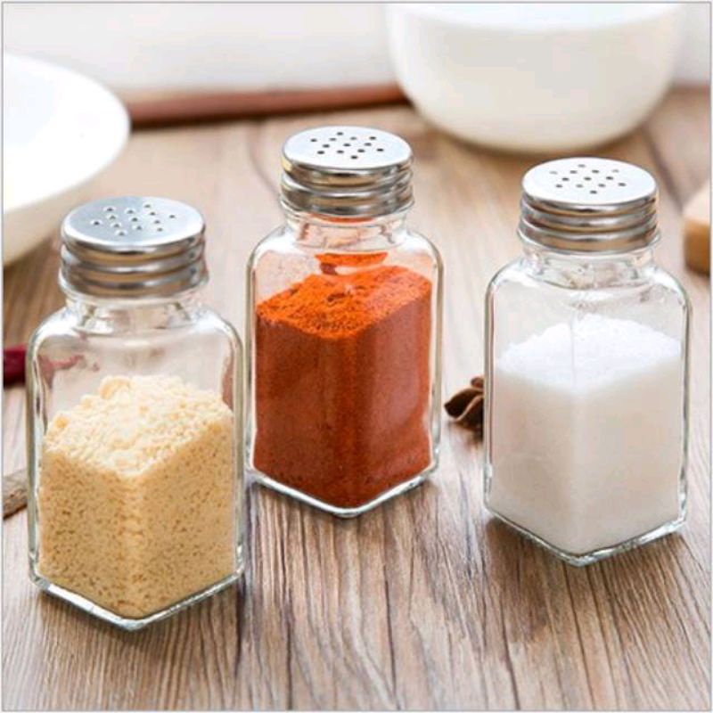 Jual 1 Botol Bumbu Kaca Estetik Kecil Merica Garam Salt Pepper Bottle ...