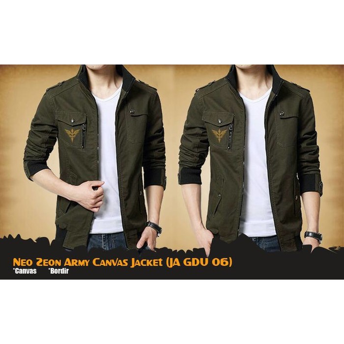 Jual Jaket Anime Gundam Neo Zeon Army Canvas Jacket (JA GDU 06 ...